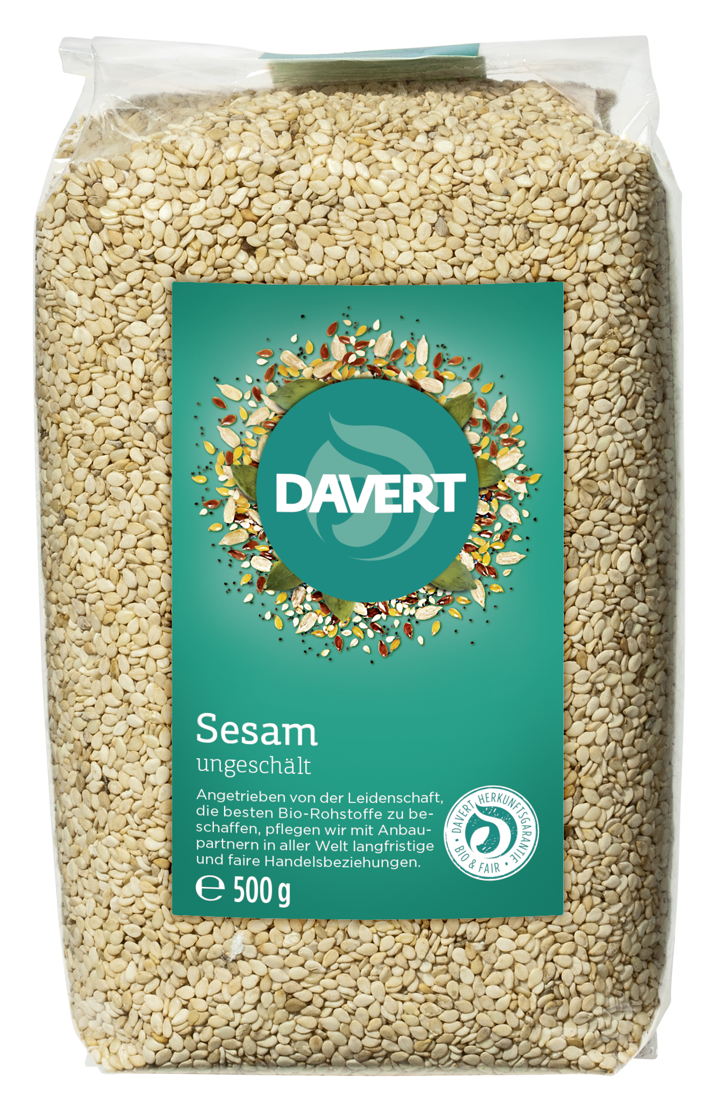 Sesam ungeschält 500g | Davert Online-Shop | Bio Naturkost