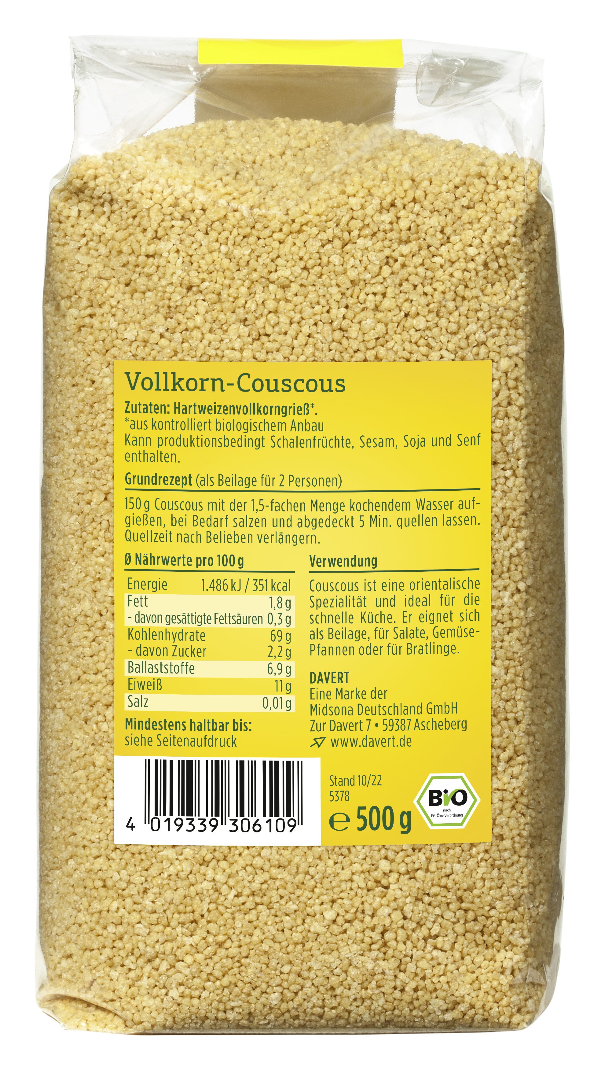 Couscous 500g | Davert Online-Shop | Bio Naturkost