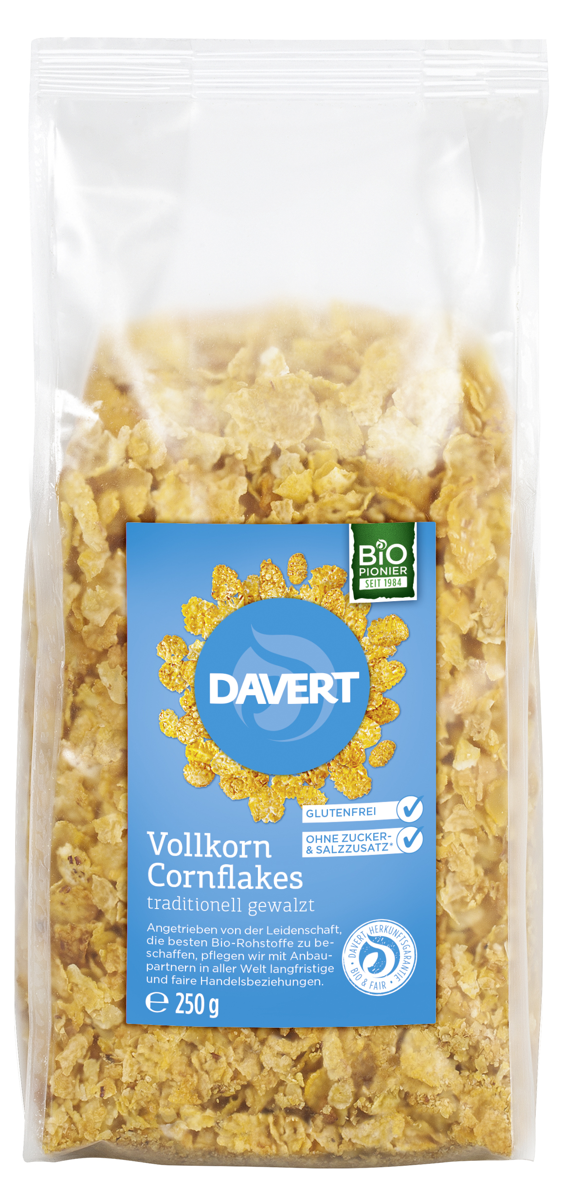 Vollkorn Cornflakes glutenfrei 250g | Davert Online-Shop | Bio Naturkost